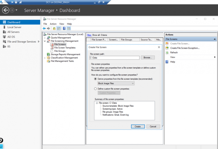 Manage File Server In Windows Server 2019 Using FSRM